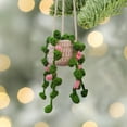 Car Hangings Hand Crocheted Potted Wool Pendants Car Rearview Pendants ...