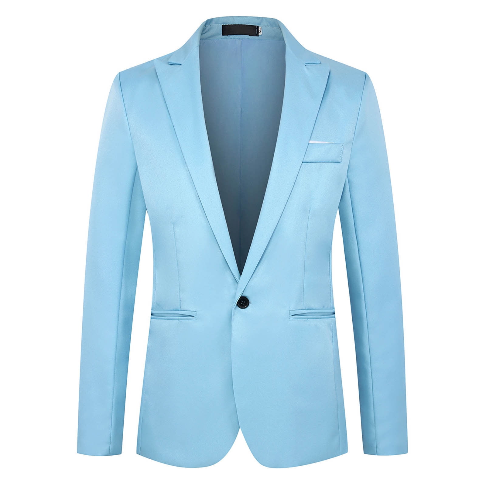 Click here for Fengqque Mens One Button Blazer Casual Solid Color... prices