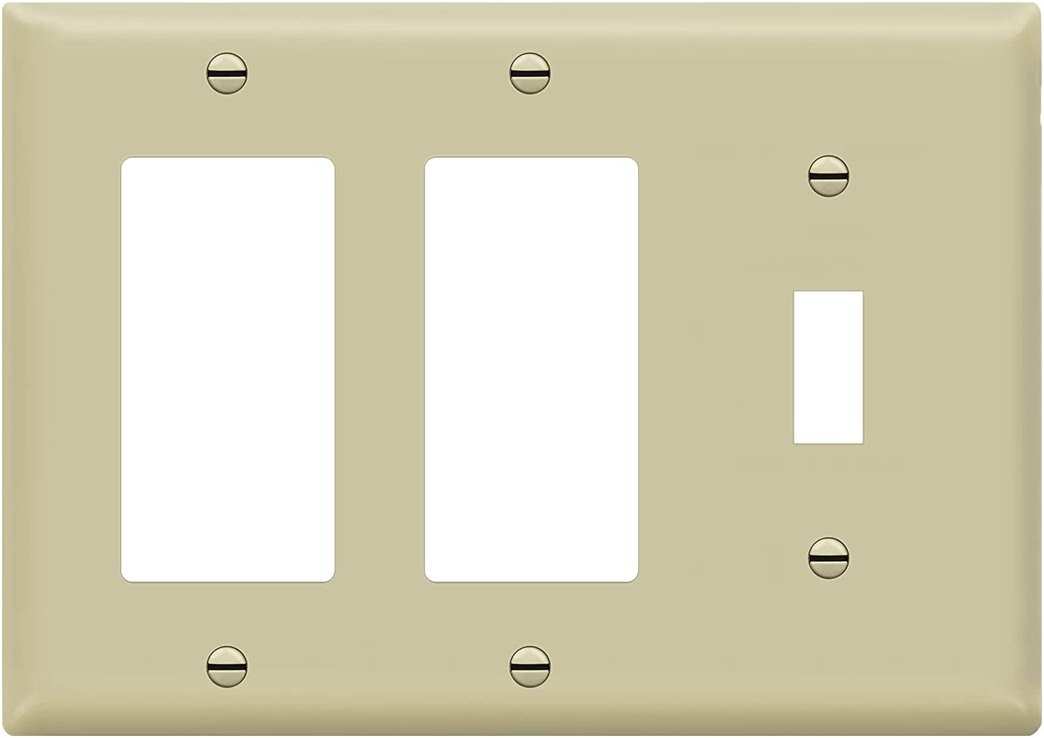 ENERLITES Combination Single Toggle / Double Decorator Rocker Outlet ...