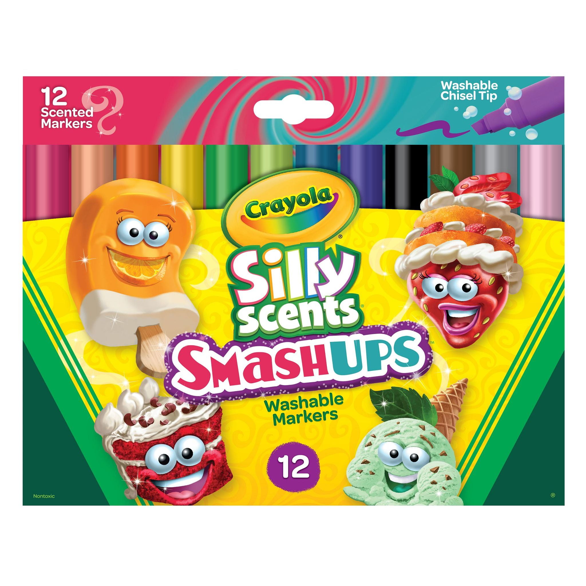 Crayola Silly Scents Smash Ups Markers, 12 Count, Scented Art Tools ...