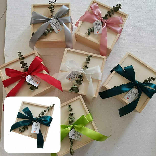 Sliding Cover Gifts Package Box Square Wood Wedding Favor Gift Wrap Box ...