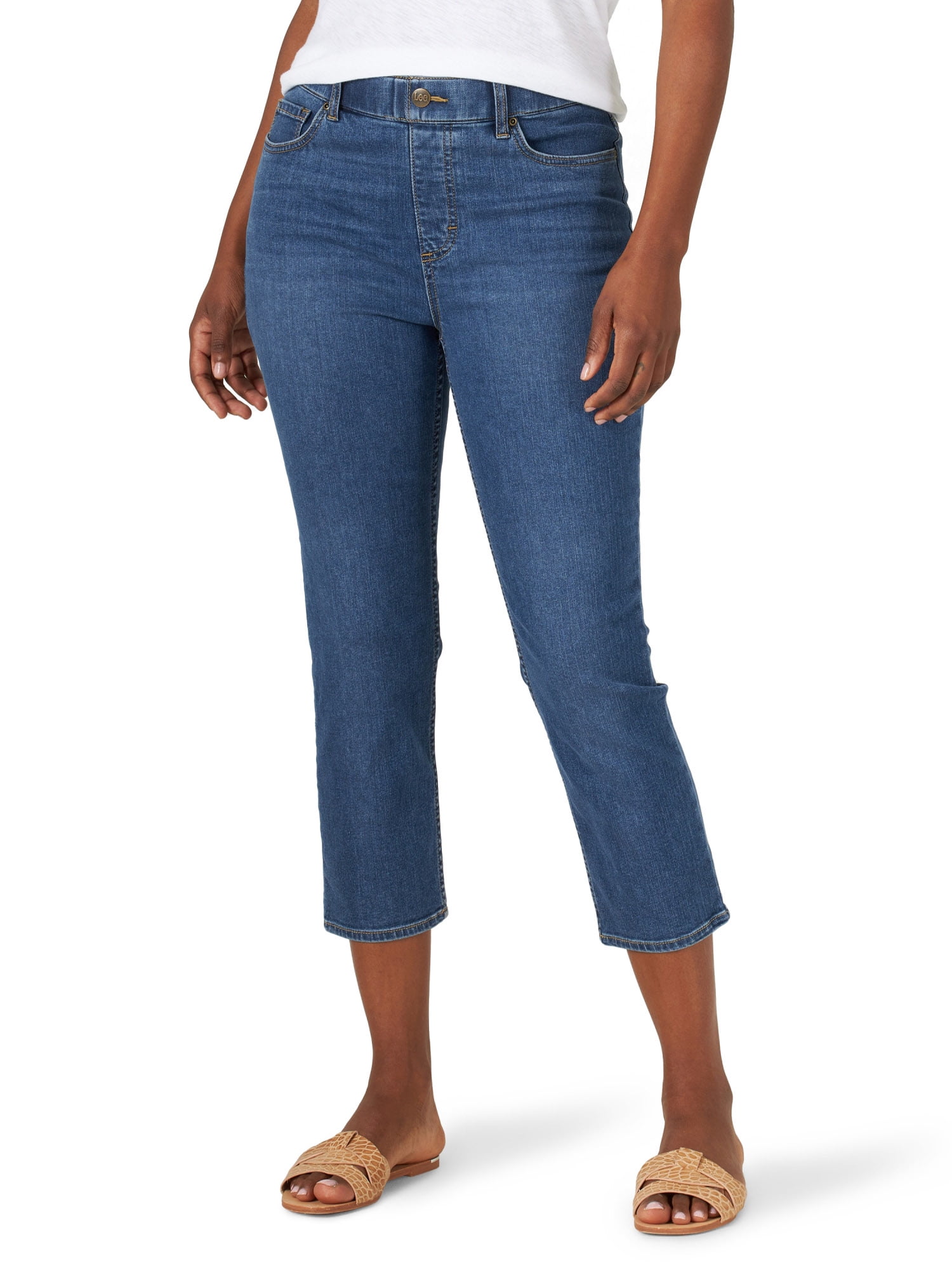 Lee Women's Sculpting High Rise Slim Fit 25" Cropped Jeans - Walmart.com