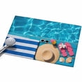 Swimming Pool Water Ripple Rectangle Rug 2'x3' Summer Slippers ...