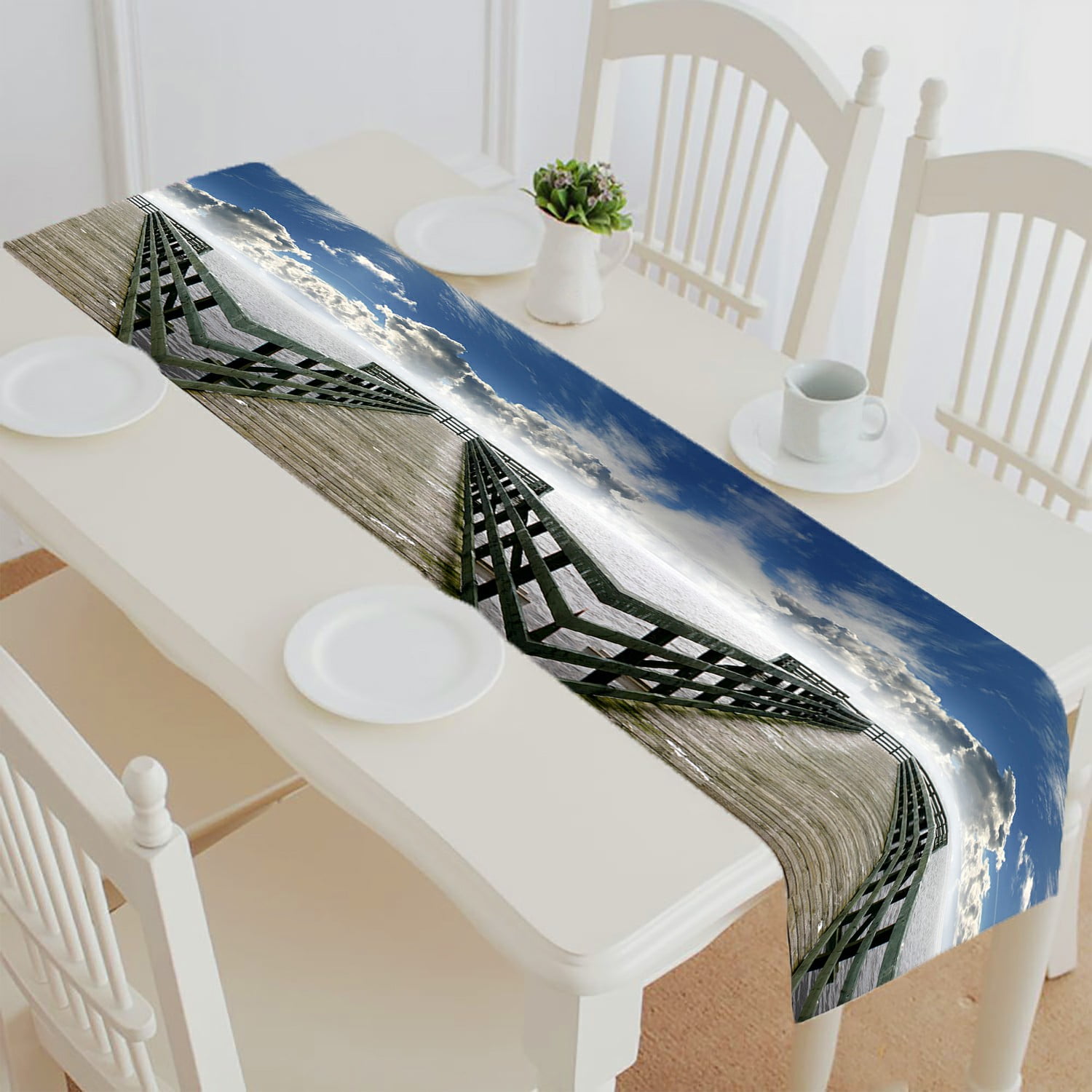 ABPHQTO Bridge Table Runner Placemat Tablecloth For Home Decor 14x72 ...