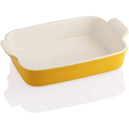 Ceramic Baking Dish, Large Rectangular Bakeware, 3.5 Quart Casserole ...