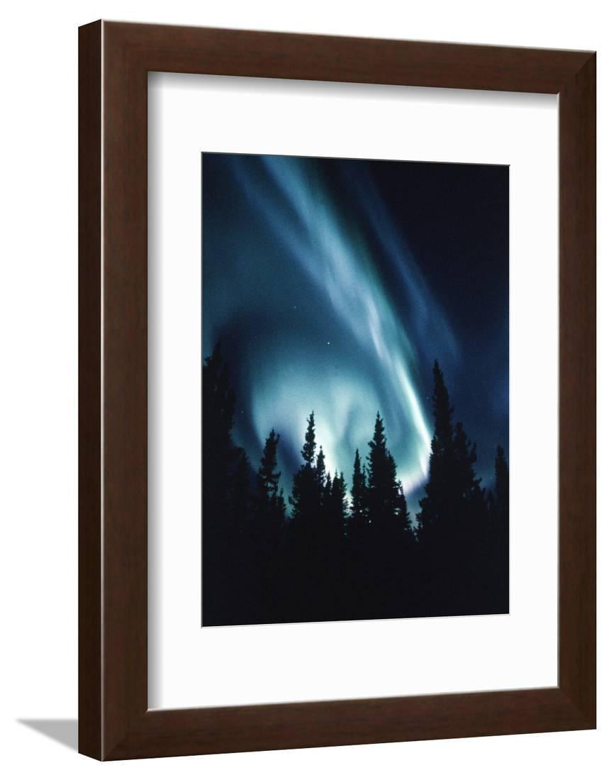 Northern Lights in Night Sky Framed Print Wall Art Sold by ArtCom ...