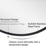 Open Box 24 Inch Round Circle Mirror with Stainless Steel Metal Frame ...