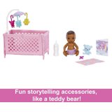 Barbie Skipper Babysitters Inc Bedtime Set, Brunette Doll, Sleepy Baby ...