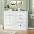 Homfa 5-Drawer Tall Chest, White Bedroom Dresser, Vertical Wood ...