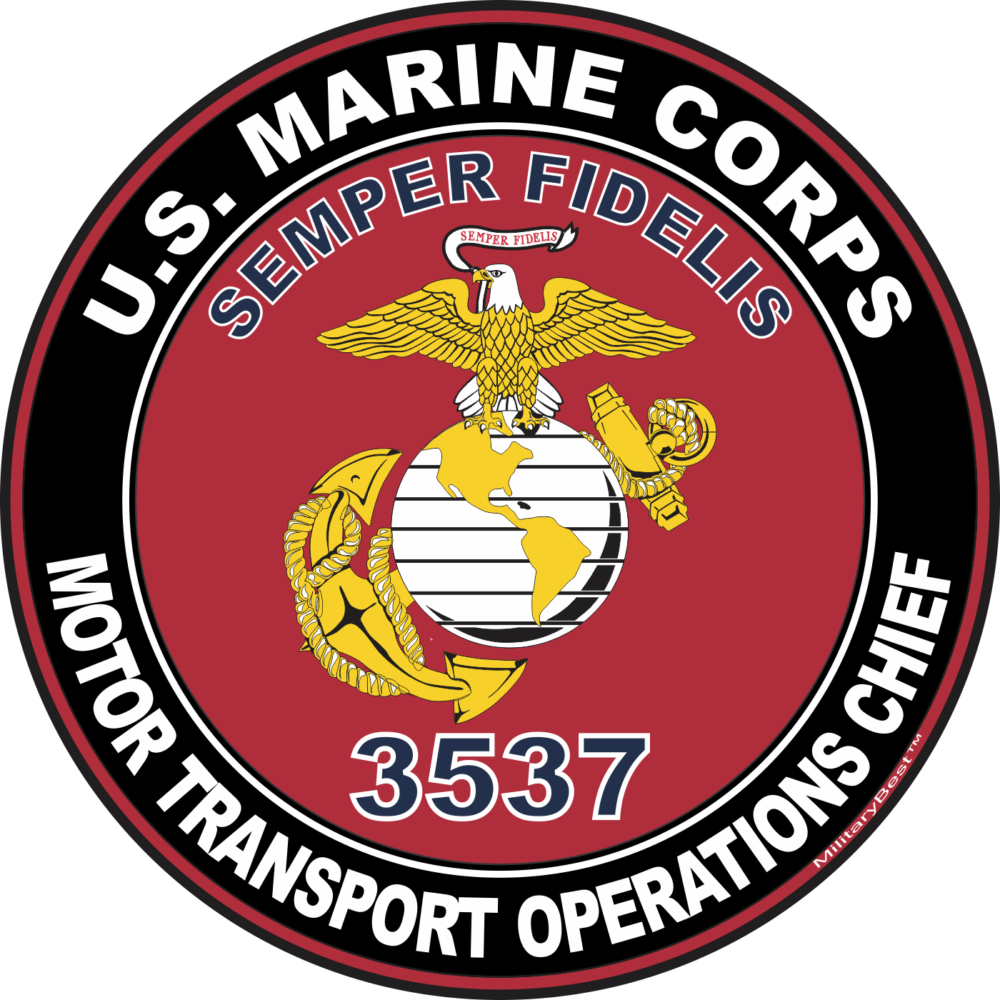 U S M C MOS 3537 Motor Transport Operations Chief Decal 3 8 Red U S M C MOS 3537 Motor Transport Operations Chief Decal 3 8 Red