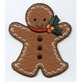 Christmas - Gingerbread Man with Holly - LARGE - Iron on Applique ...