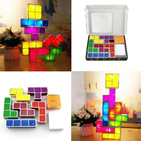 Tetris Lamp, Attoe LED Tetris Stackable Night Light 7 Colors Induction ...
