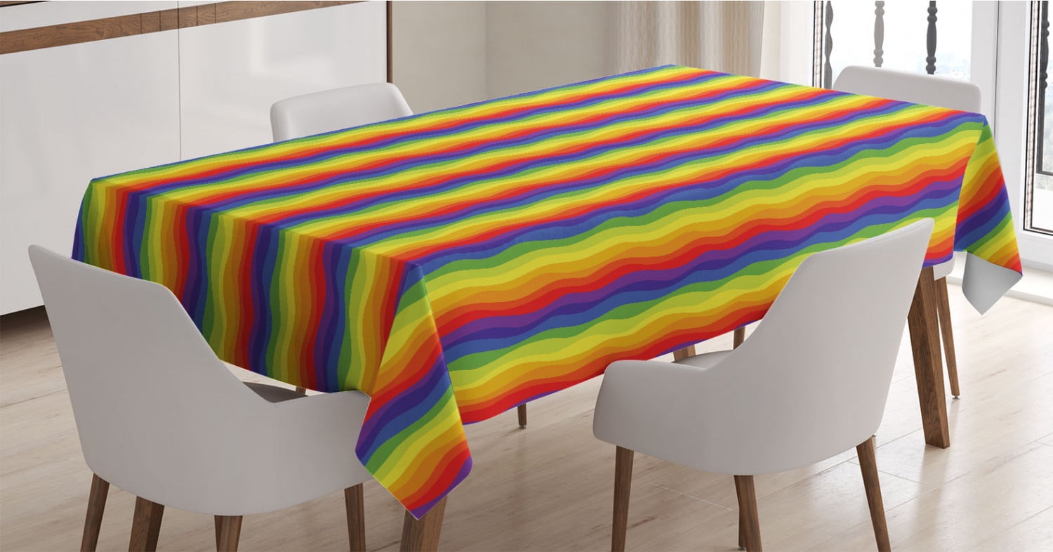 Pride Tablecloth, Queer Flag Tones in Vertical Rainbow Colour Stripes ...