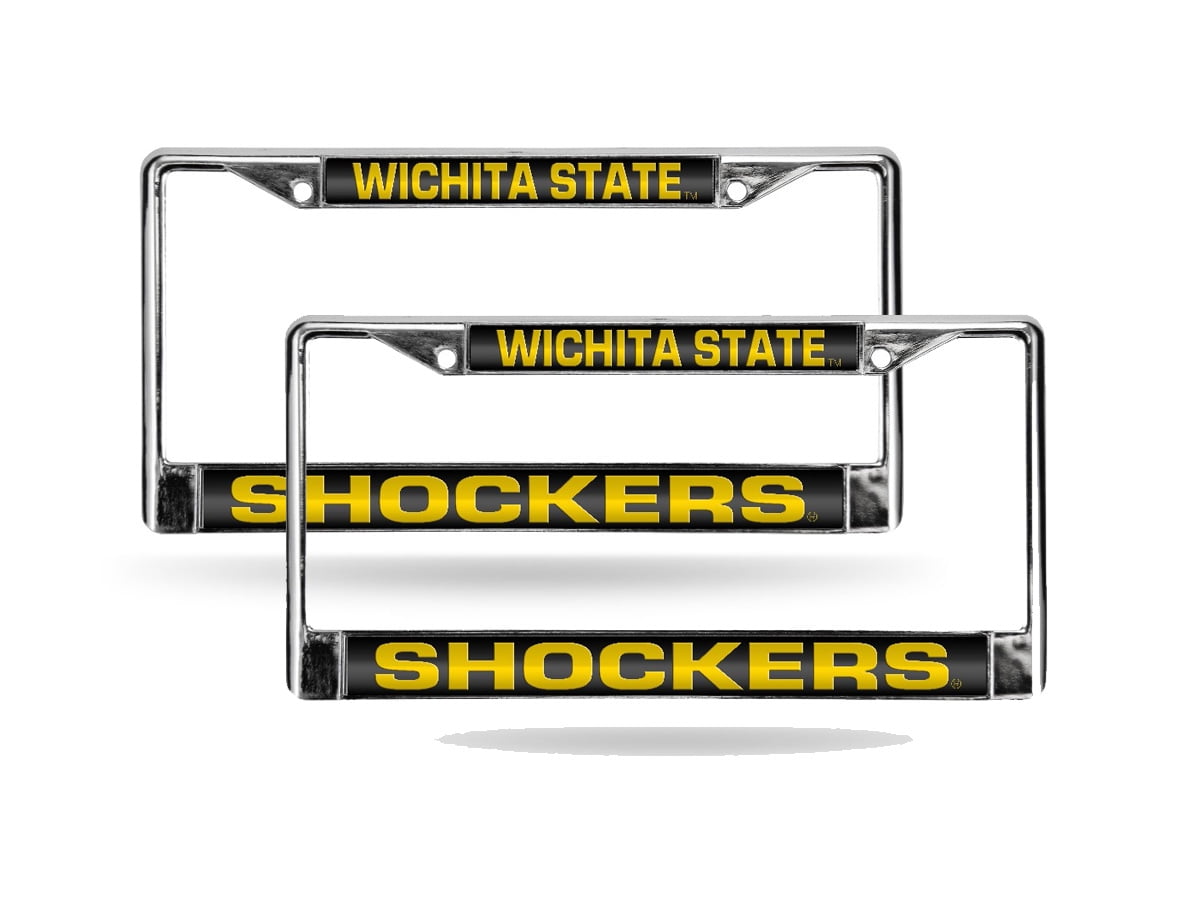 Wichita State NCAA Shockers Chrome Metal Laser Cut License Plate Frame ...