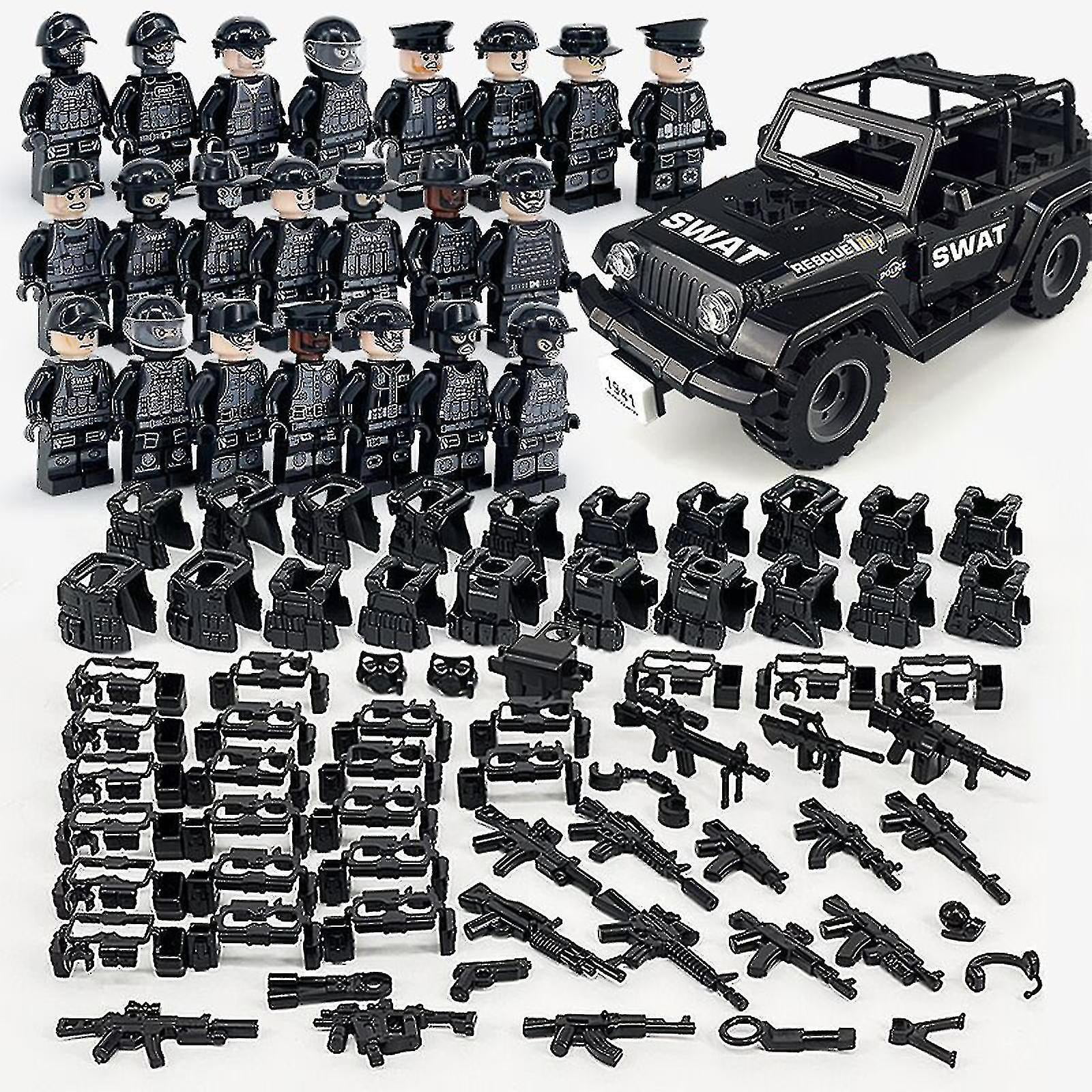 Click here for 1 Set Black Police Building Blocks Swat Teams Figu... prices