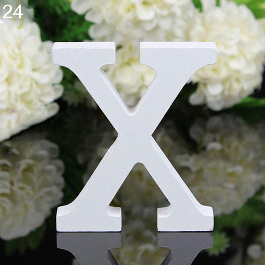Yasu 1 Pc White Wooden Letters Alphabet Wedding Birthday Party Home ...