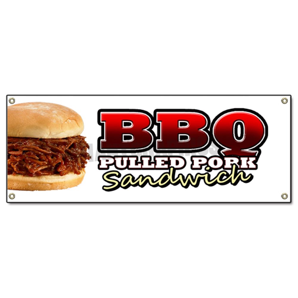 BBQ PULLED PORK SANDWICH BANNER SIGN barbque bbq sign - Walmart.com ...