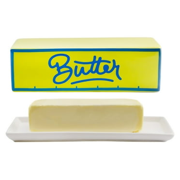 SWEEJAR Ceramic Butter Dish with Handle Lid, 7.3 Inch Porcelain Large ...