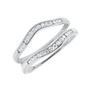 JewelMore 14K Rose Gold Ladies Diamond Ring Guard, Wrap Enhancer ...