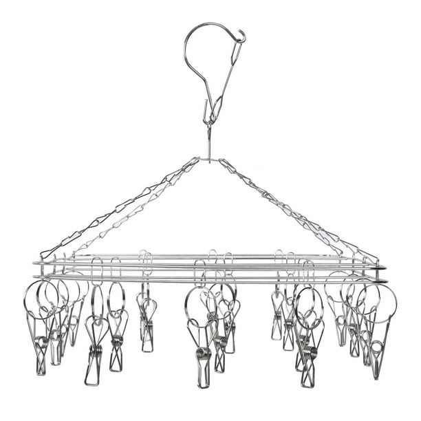 Socks Rack,20 Clip Hanging Drying Stainless Steel Socks Rack Laundry ...