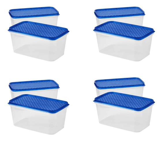 Mainstays 10 Cup Food Storage Container with Lid, Set of 4, 8 Pieces ...
