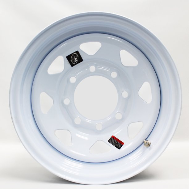 16" x 6" White Spoke Trailer Wheel 8-6.5" Bolt Cirlce - Walmart.com ...