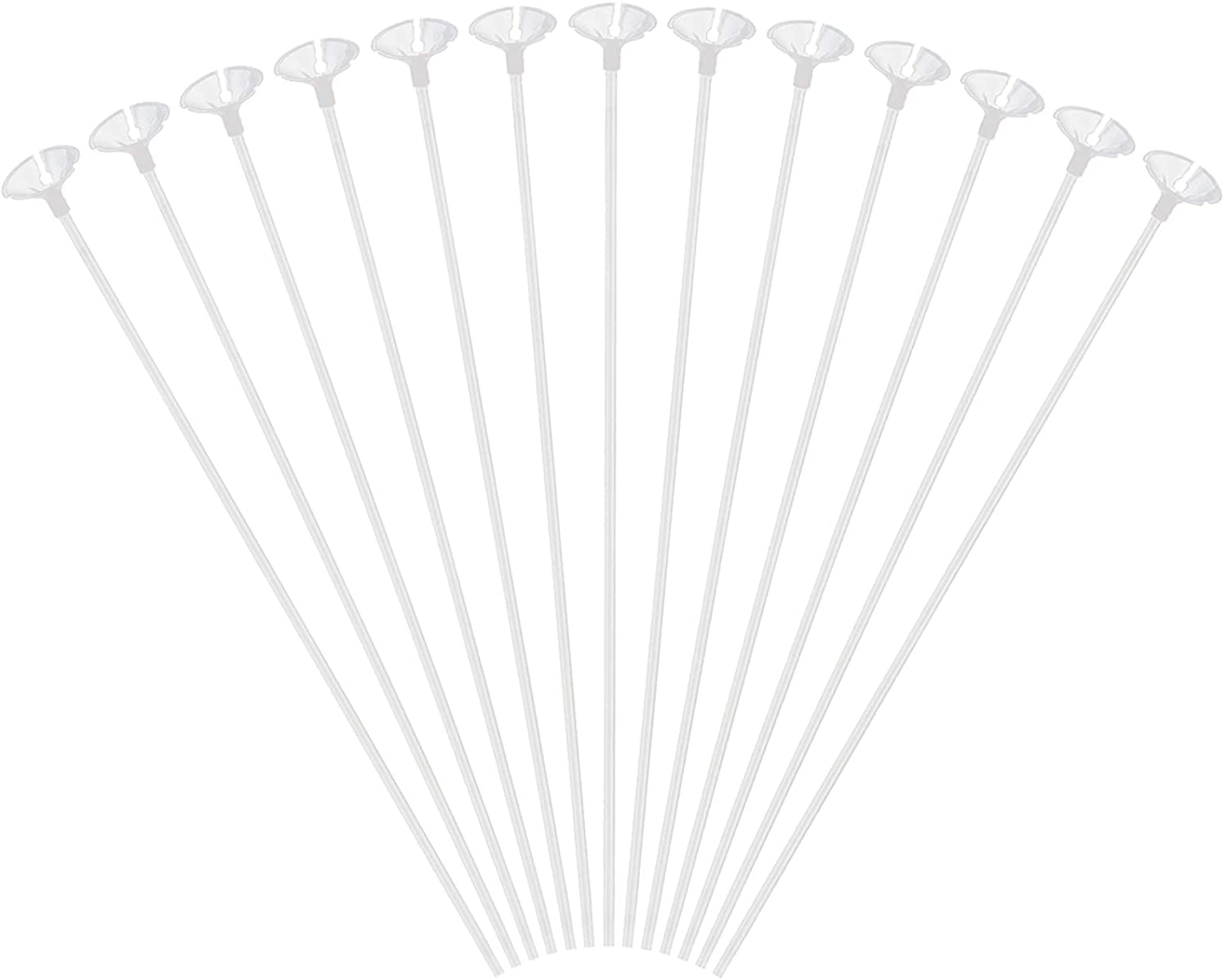 100 Pieces Balloon Sticks 16inch Bobo Balloons Sticks Clear Plastic ...