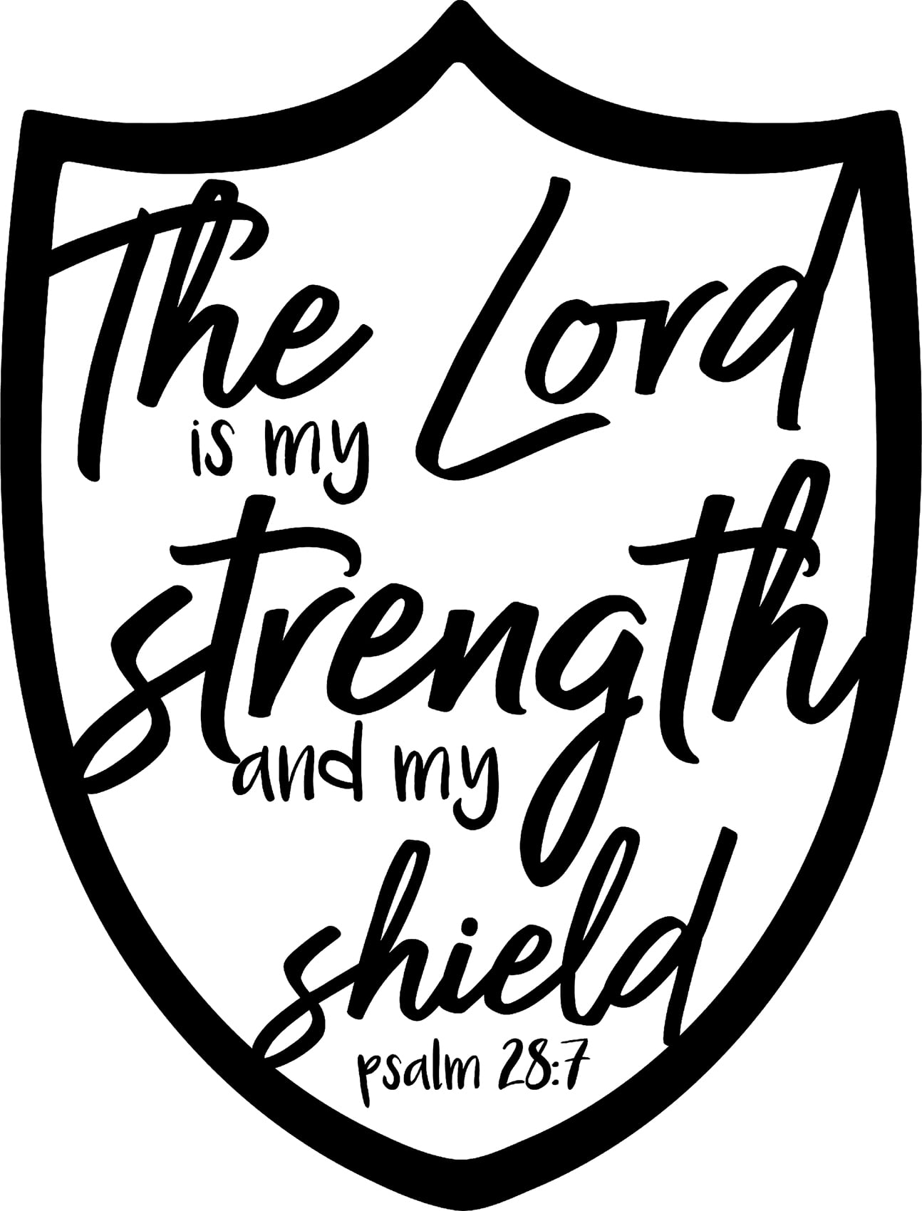 The Lord Is My Strength And My Shield Psalm Faith Wall Decals for Walls ...