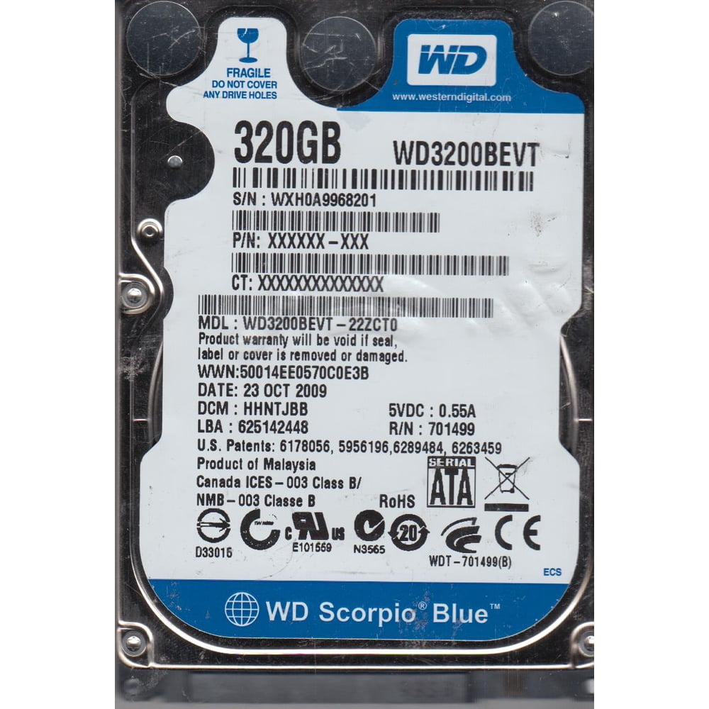 WD3200BEVT-22ZCT0, DCM HHNTJBB, Western Digital 320GB SATA 2.5 Hard ...