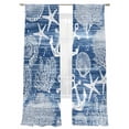 Blue Ocean Anchor Coral Shell Sheer Curtains 2 Panels Set Gradient ...