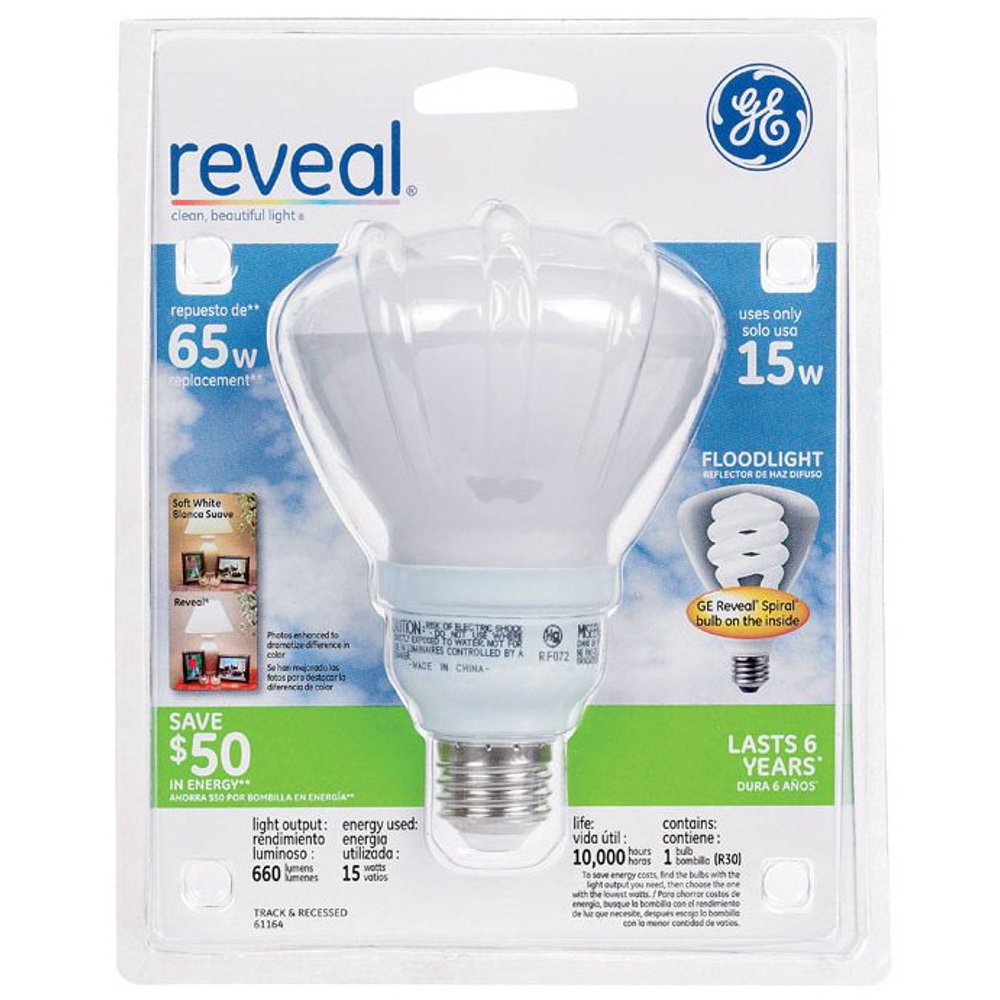 Ge Lighting 67461 Ge Reveal R30 Cfl Floodlight Light Bulb - Walmart.com ...
