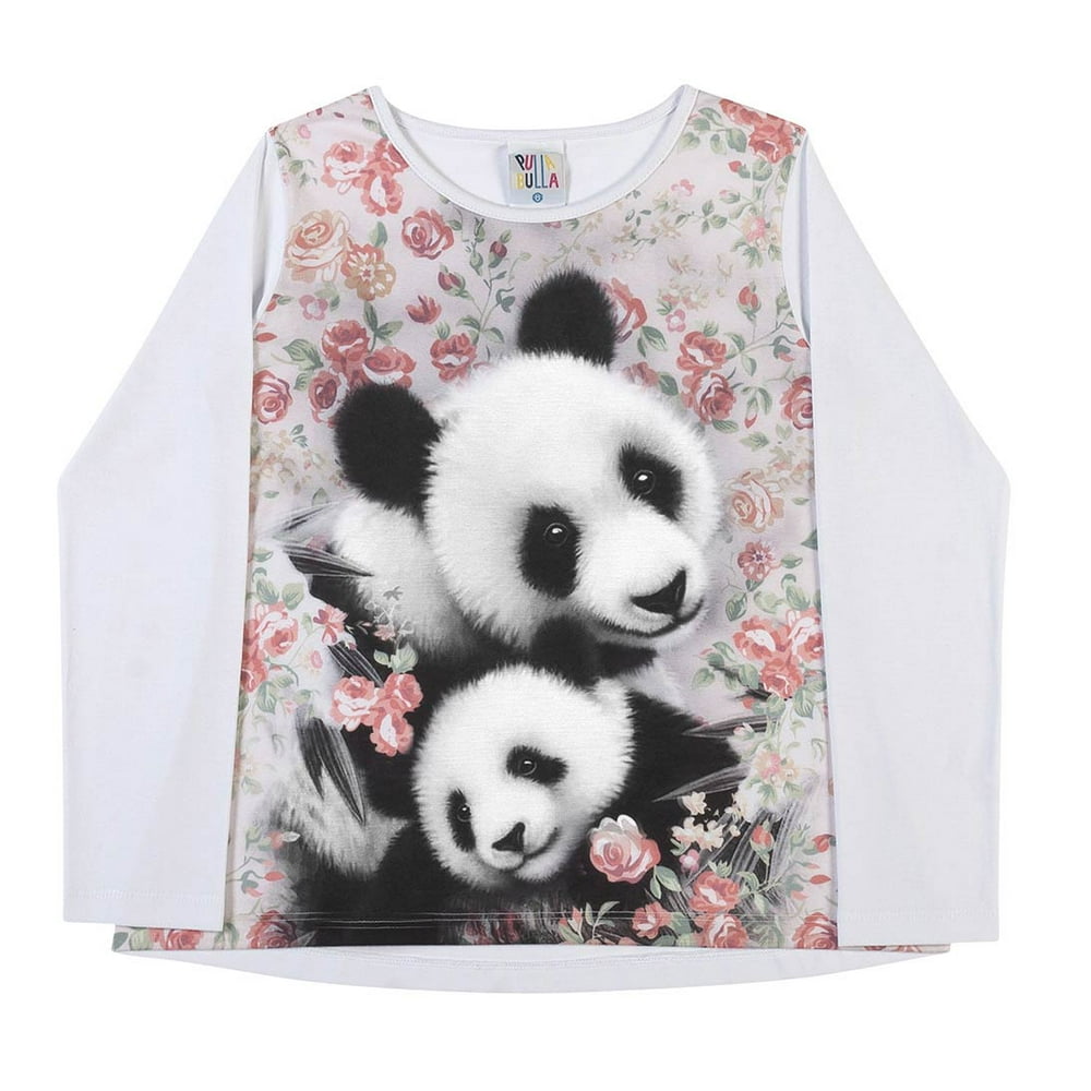 Girls Long Sleeve T-Shirt Panda Graphic Tee Kids Clothing Pulla Bulla 2 ...
