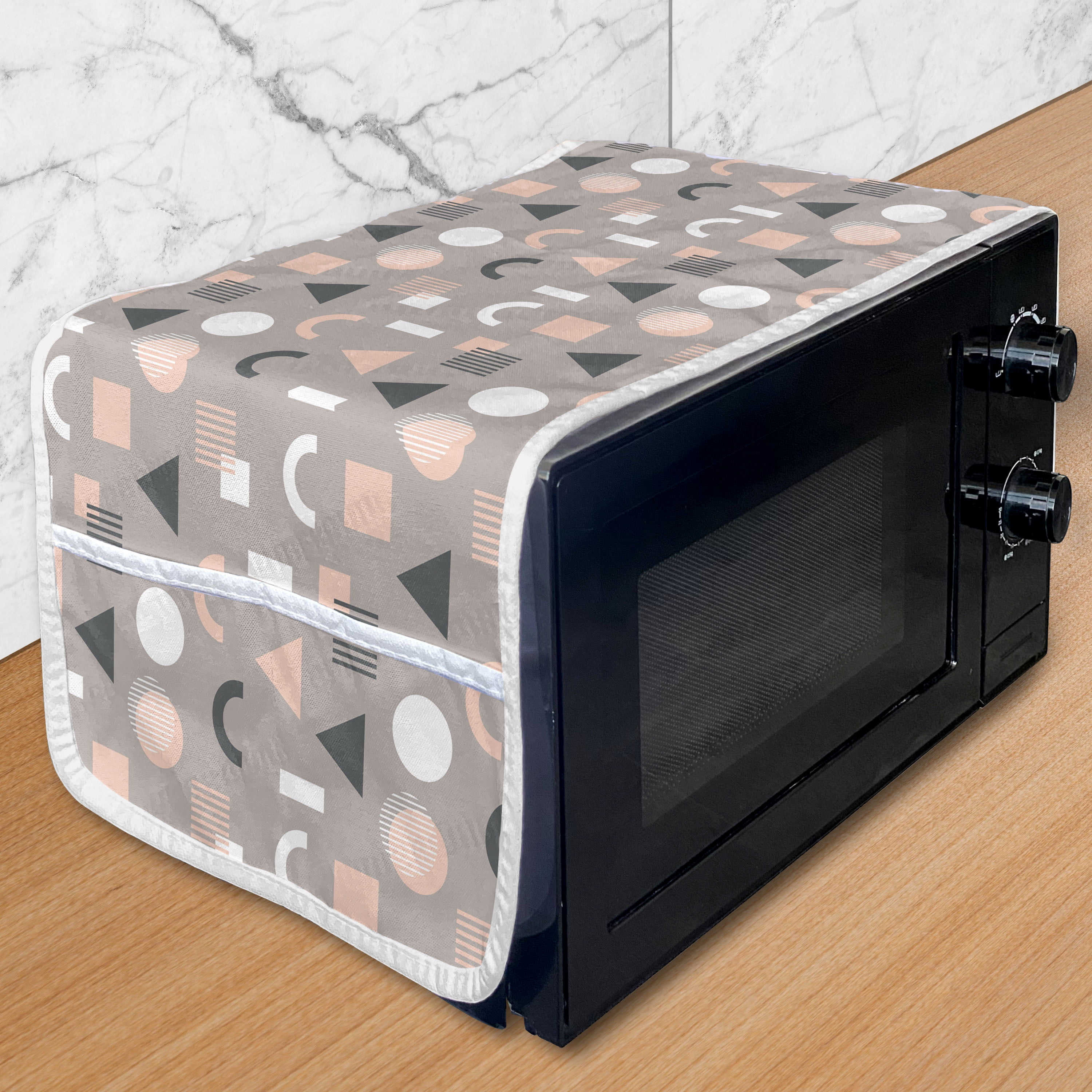 Geometric Microwave Oven Cover, Minimalist Design Simple Geometric ...