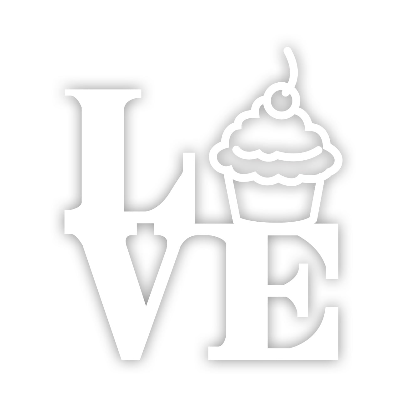 Cupcake Love Sticker Decal Die Cut - Self Adhesive Vinyl - Weatherproof ...