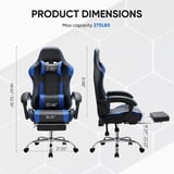 edx Ergonomic Gaming Chair, High Back, Lumbar Support, Reclining Swivel ...