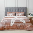 Brown Red Nautical Starfish Bedding Duvet Cover Set King Size 4 Pieces ...