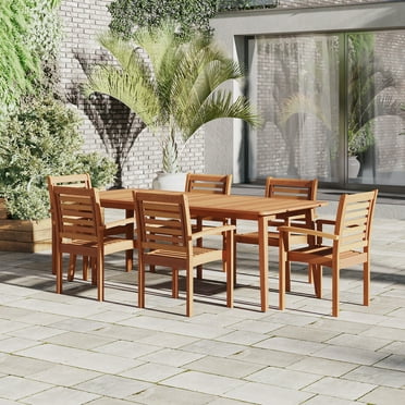 Amazonia Matera 7-piece, 100% FSC Certified Wood, Outdoor Patio Dining ...