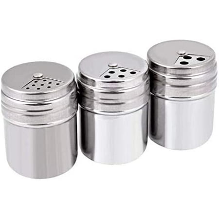 JOYWEI 3 Pieces Stainless Steel Spice Shaker Seasoning Dispenser,Shaker ...