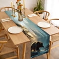 Bear Fishing Cotton Linen Table Runner Forest Stream Animals Dining ...
