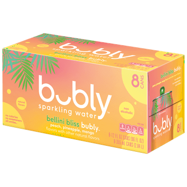 Bubly Blueberry Pomegranate Sparkling Water, 12 fl oz, 8 Pack Cans ...