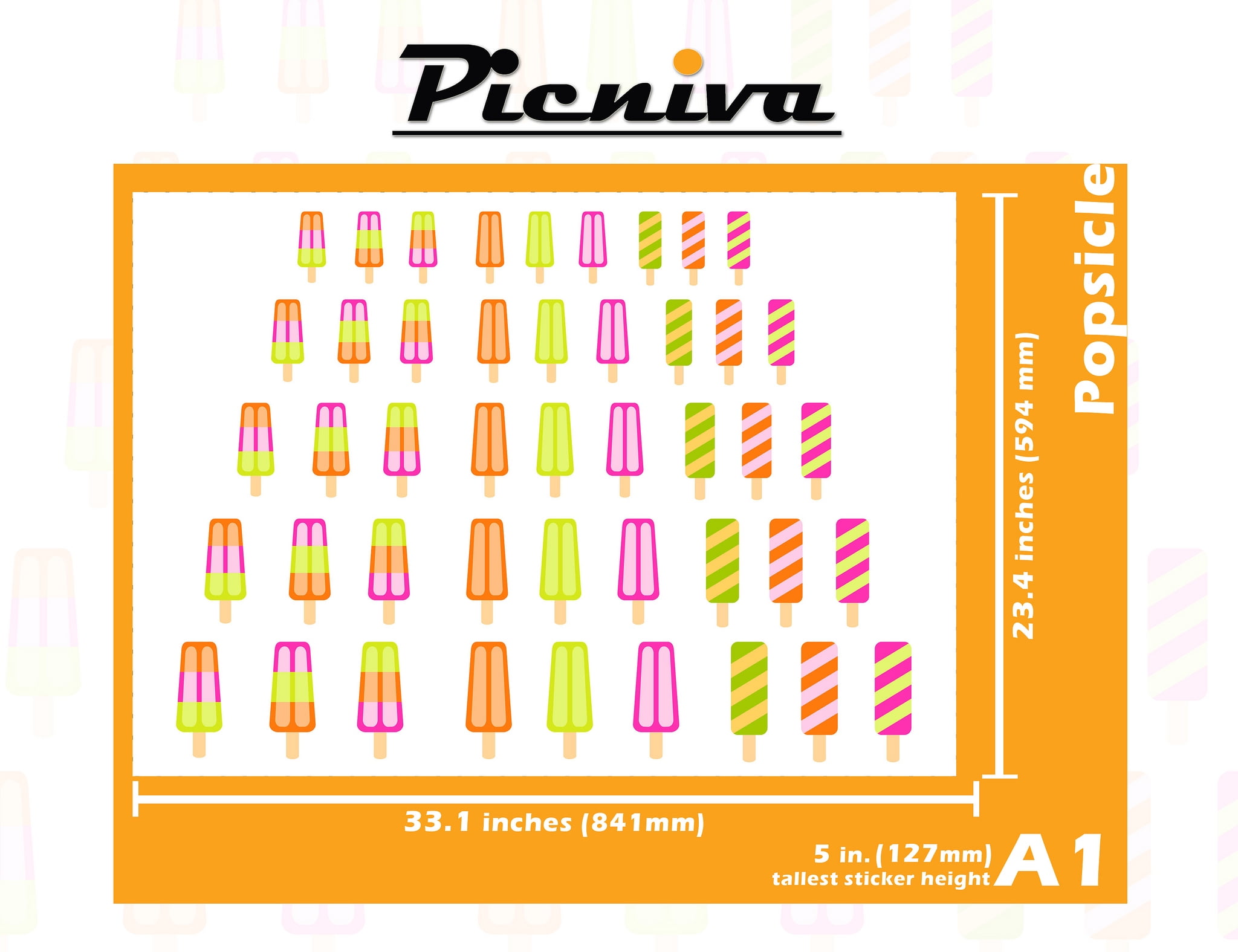 A1(5") Popsicle Baby Kid Nursery Room Decal Sticker Clear Vinyl Wall ...