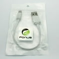 White Short Flat USB Cable Rapid Charger Sync Power Wire Micro-USB Data ...