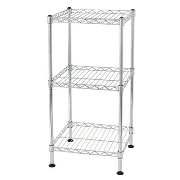 2-Tier Heavy-Duty Wall Mount Floating Steel Wire Mesh Storage Shelves ...