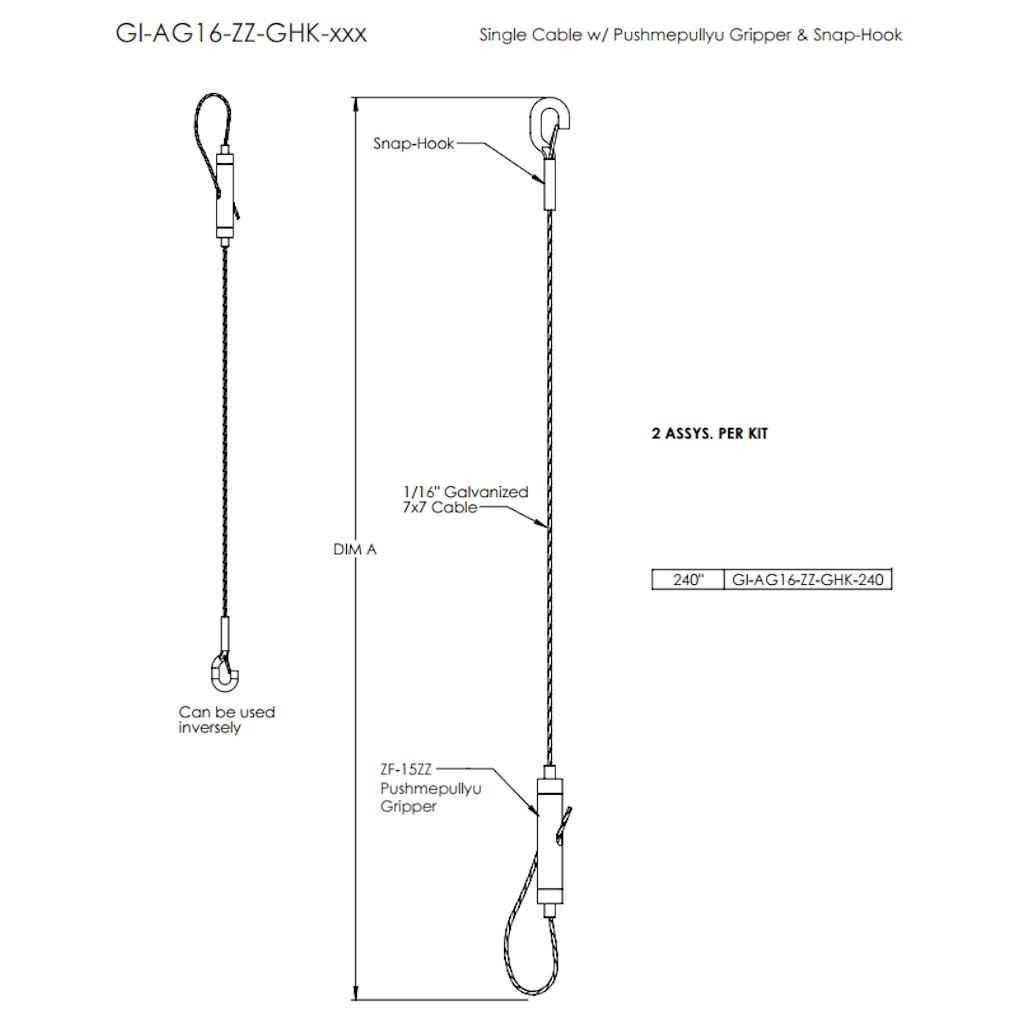 Everlast 11001 - 20' Grip Lock Aircraft Cable Safety Chain (SAFETY ...