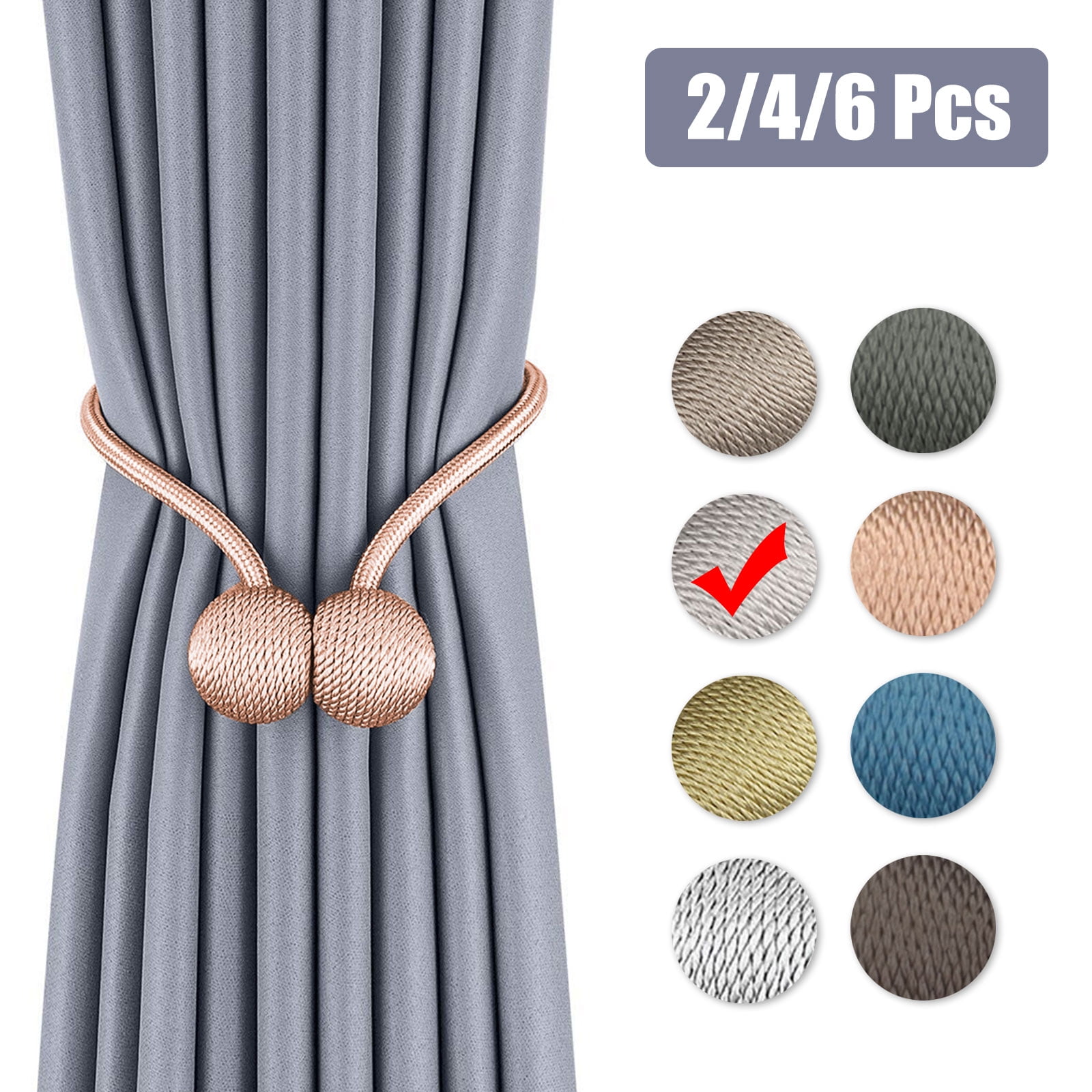 Click here for Htscf 2/4/6pcs Magnetic Curtain Tiebacks Holdbacks... prices