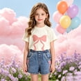 Afdoent Girls 2 Piece Outfits Bow Print Blouse With Pearl Pocket And ...