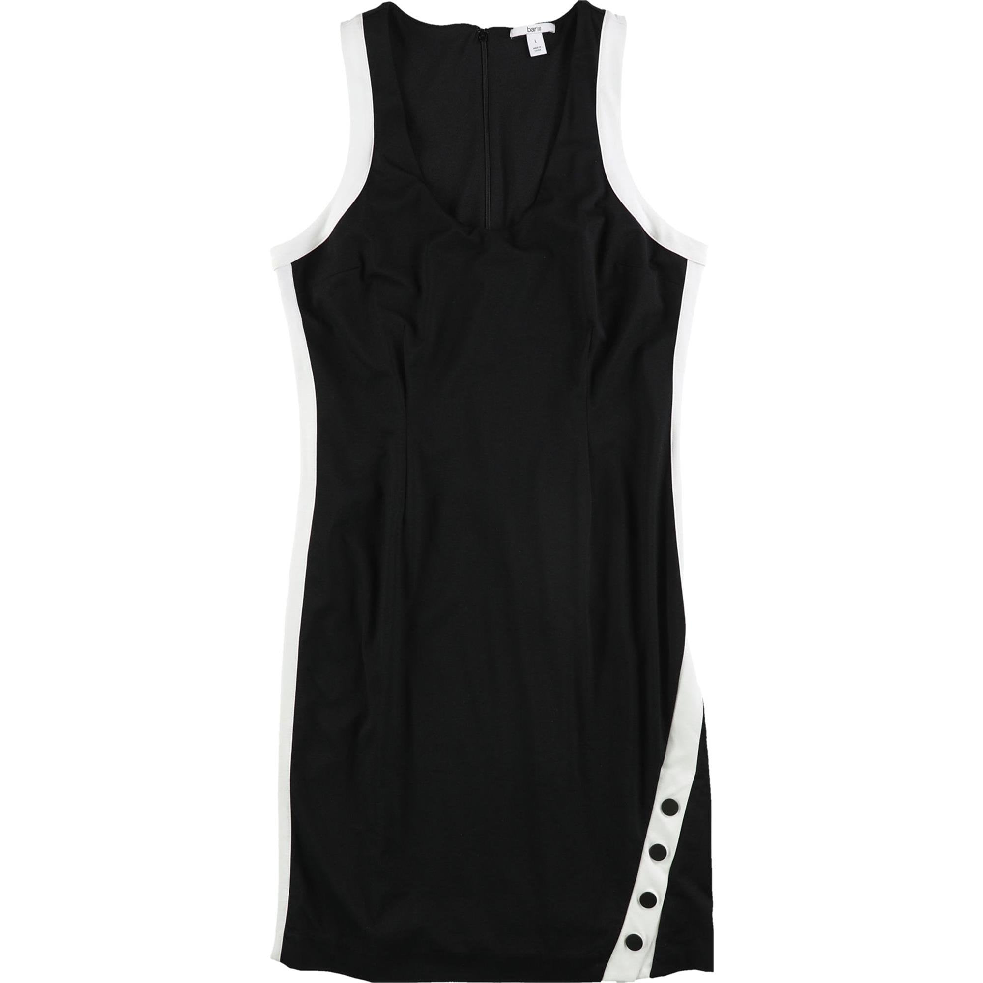 bar III Vestido ajustado con remolino para mujer, negro, pequeño ...