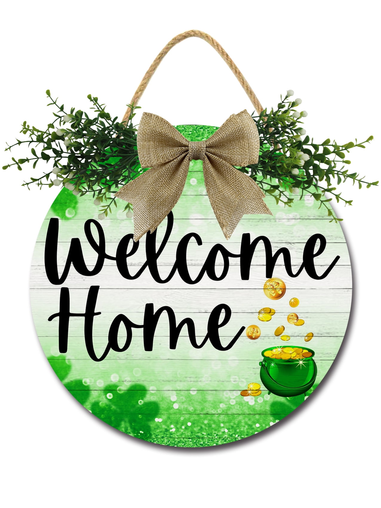 Eveokoki Welcome Home Front Door Sign Funny Wreaths Hanging Wooden ...