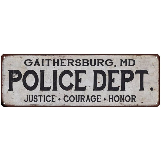 GAITHERSBURG, MD POLICE DEPT. Home Decor Metal Sign Gift 8x24 ...