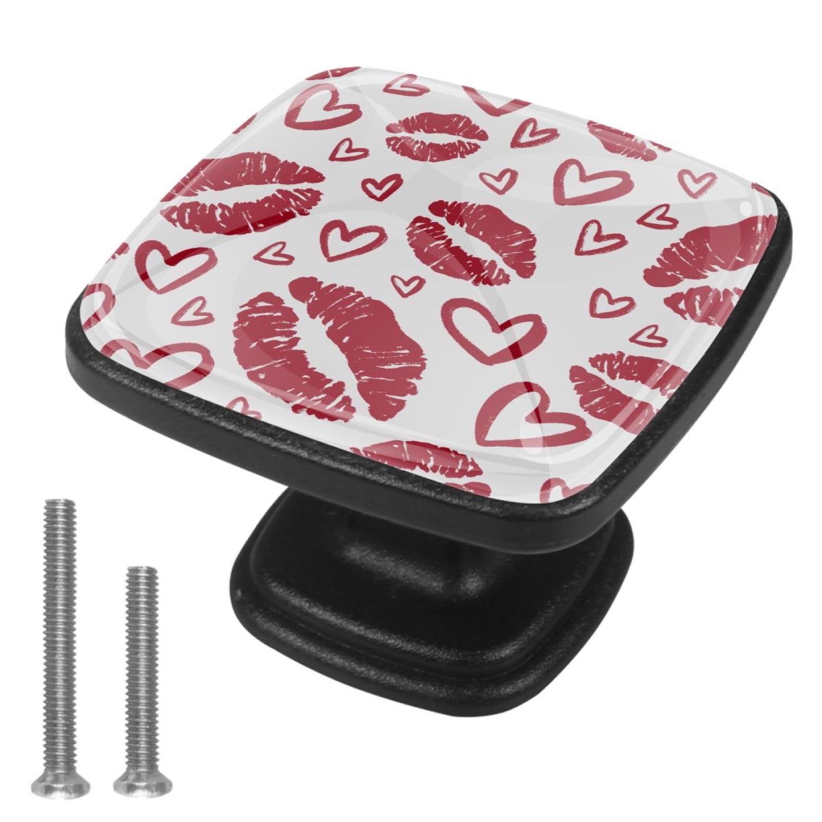4 Pcs Cabinet Handle Drawer Pulls Valentine-S Day Lips Knobs with ...